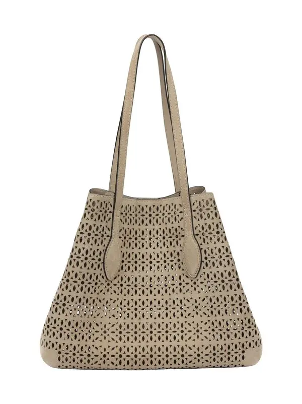 GIANNI CHIARINI Perforated Leather Shoulder Bag - Beige