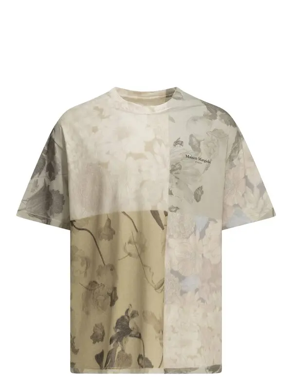 MAISON MARGIELA Floral Patchwork Crewneck T-shirt - Beige
