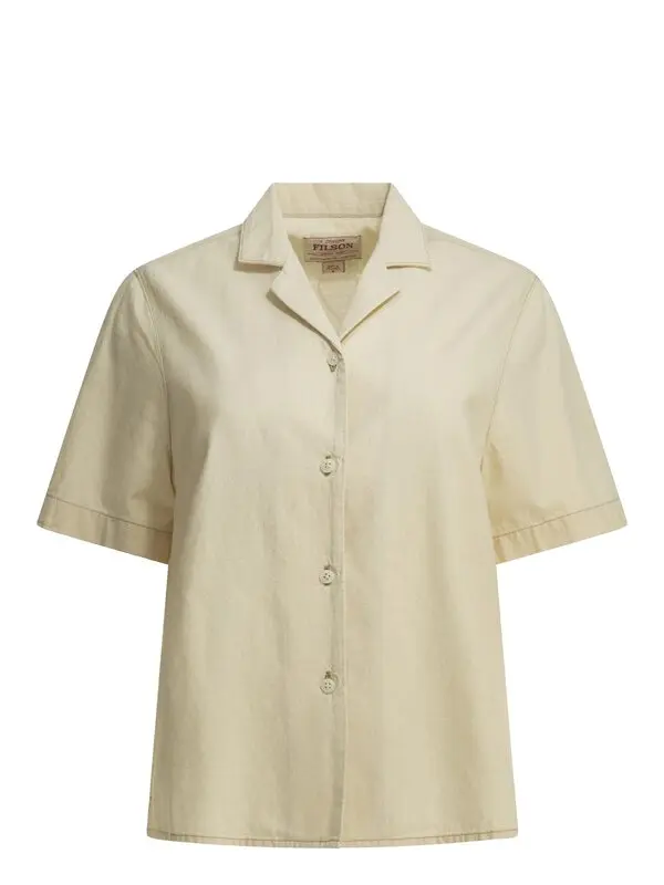 Filson Cotton Chambray Camp Collar Shirt - White