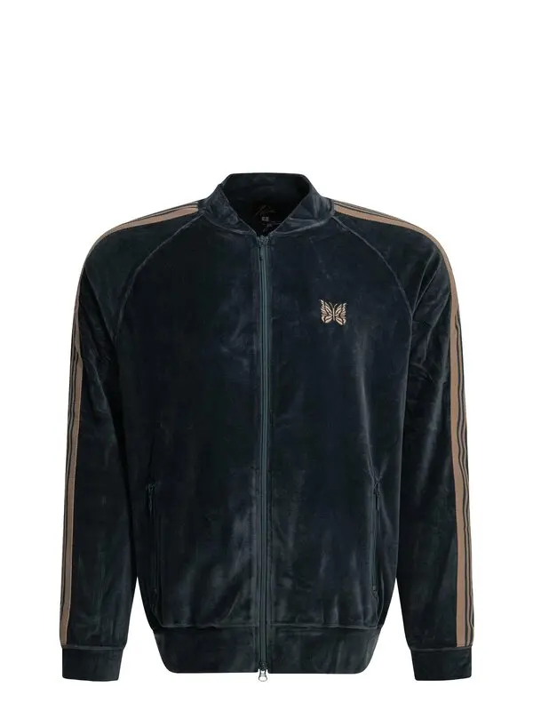 Needles Velvet Track Zippered Sweatshirt - Blue