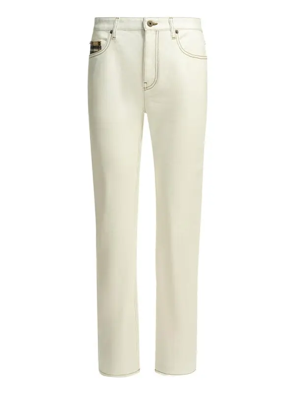 Burberry Dalia Check Straight Leg Jeans - White
