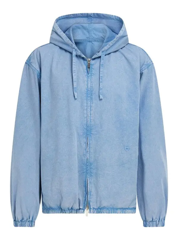 FERRAGAMO Cotton And Silk Blouson Jacket - Blue