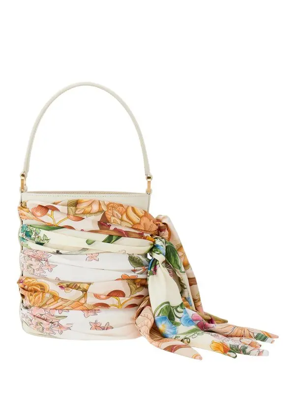 FERRAGAMO Mini Bucket Bag With Foulard Detail - Multicolor