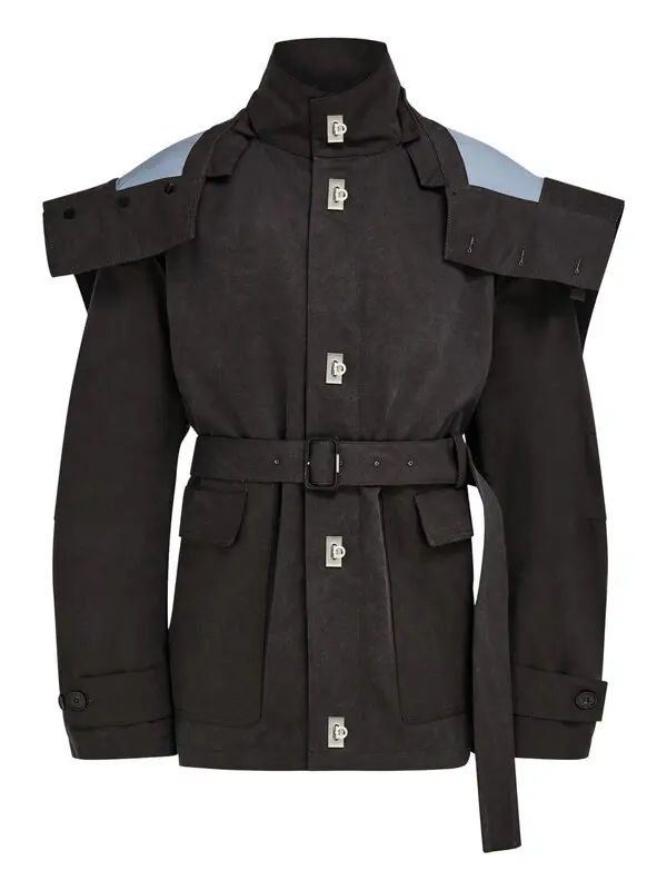 FERRAGAMO Cropped Parka With Hood - Brown