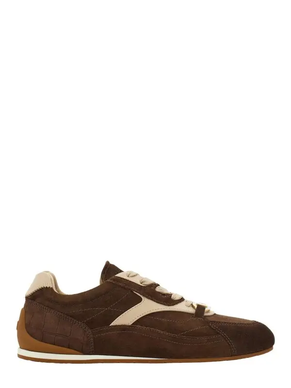 FERRAGAMO Gancini Ornat Suede Sneakers - Brown