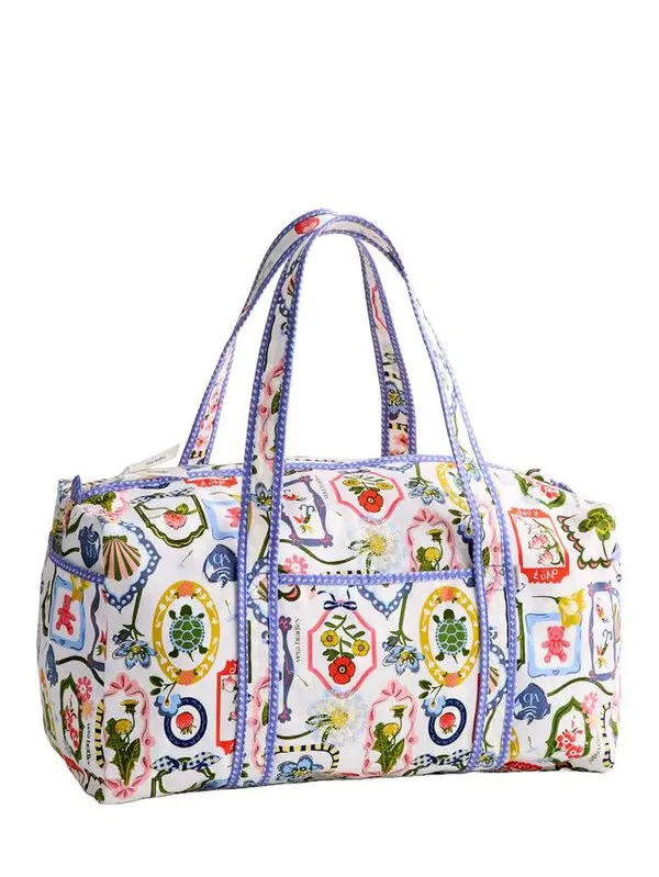 VERA BRADLEY Large Original Duffel In Bouquet No. 7 - White