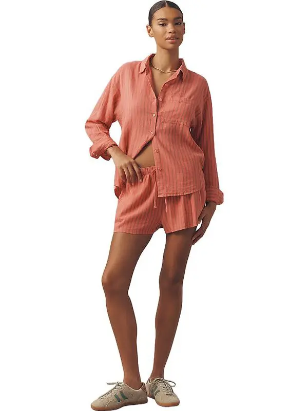 Z Supply Linen Blend Striped Shorts - Gelato