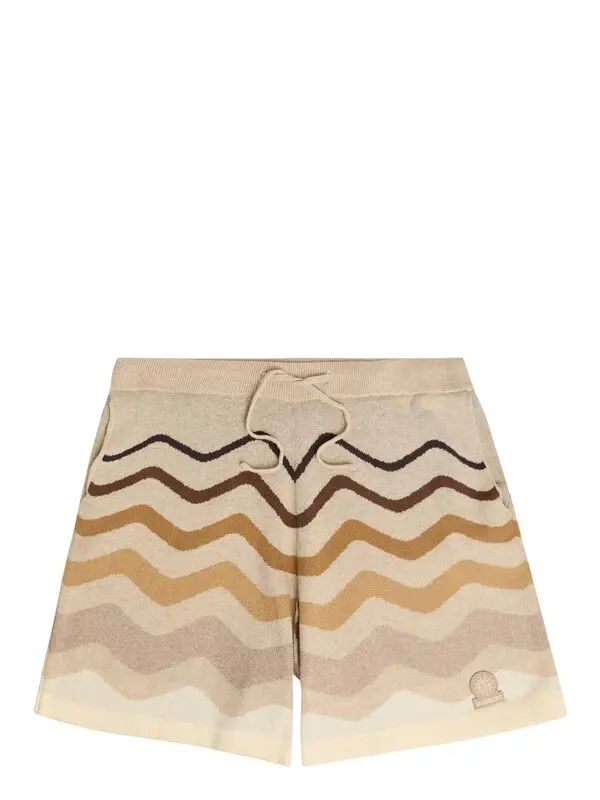 SANDBANKS Striped Knit Shorts - Beige
