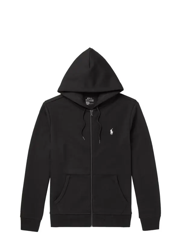 Polo Ralph Lauren Zip-up Jersey Hoodie - Black