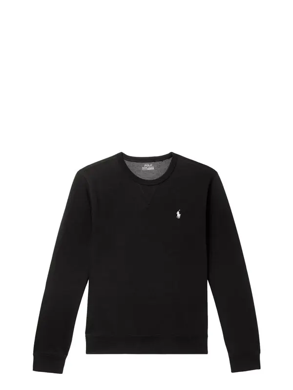 Polo Ralph Lauren Logo Embroidered Jersey Sweatshirt - Black