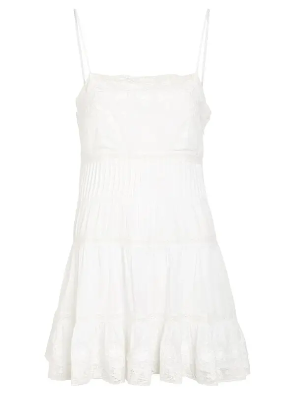 LoveShackFancy Zuri Embroidered Cotton Mini Dress - White