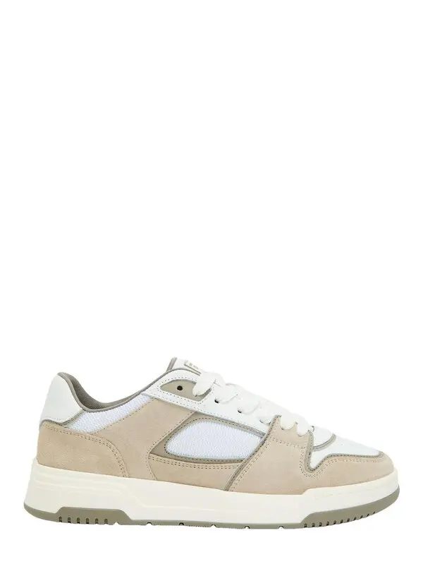 CLEENS Panelled Leather Sneakers - Sand