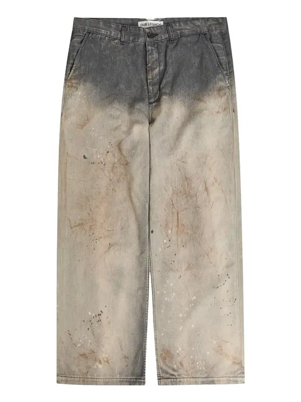 Our Legacy Dirt-effect Straight-leg Jeans - Grey