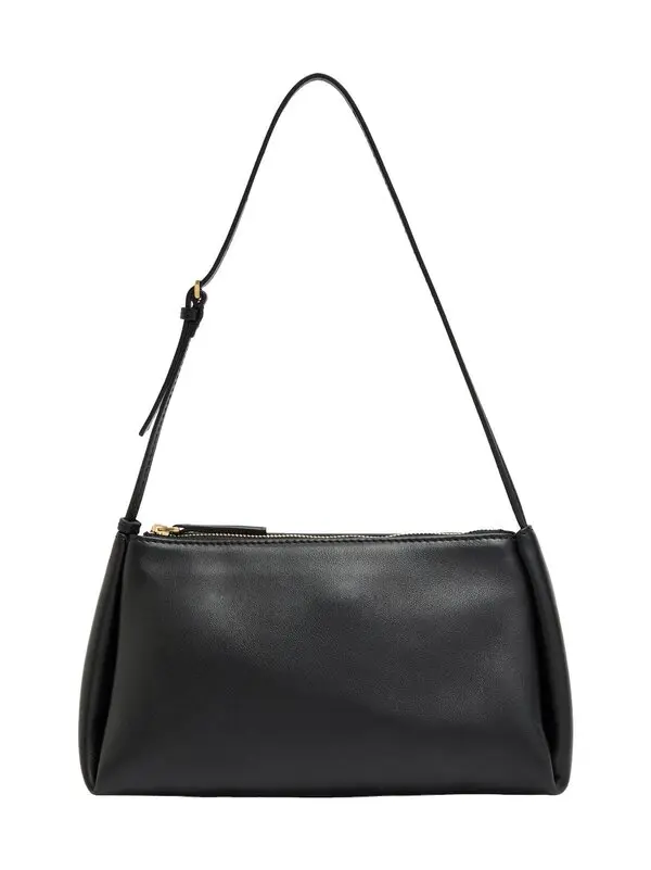 Calvin Klein Aurelis Leather Shoulder Bag - Black