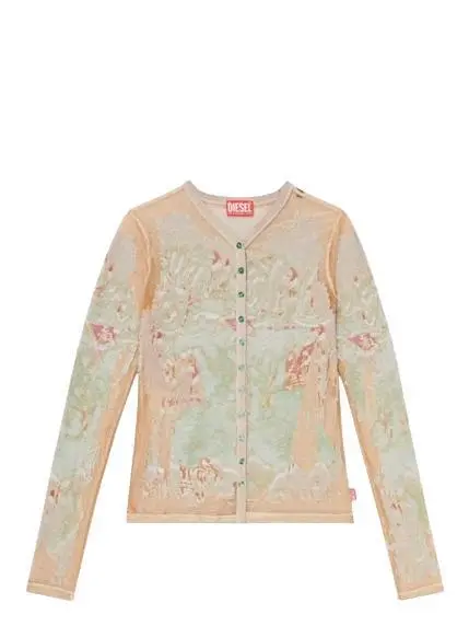 DIESEL® Tgabry" Long Sleeve Top With Intricate Print - Multicolor