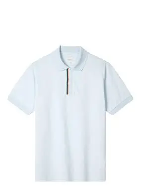 Paul Smith Sky 'signature Stripe' Trim Polo Shirt - Blue