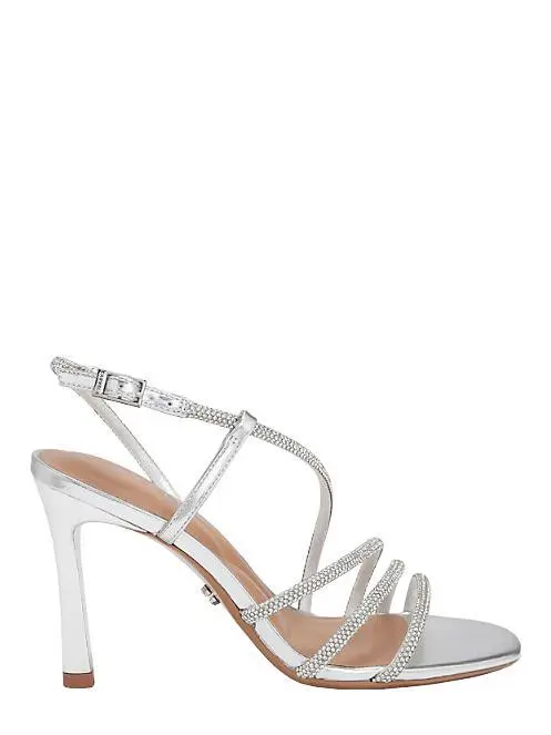 Carvela Paparazza Jewel Heeled Woven Sandals - Silver