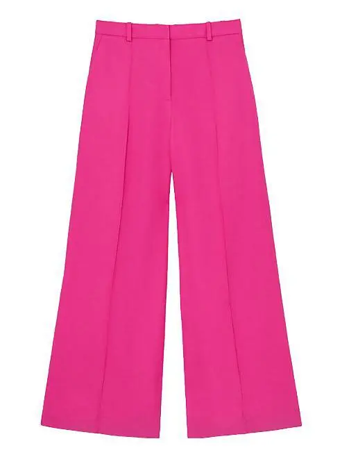 REISS Charli Wide-leg Woven Trousers - Pink
