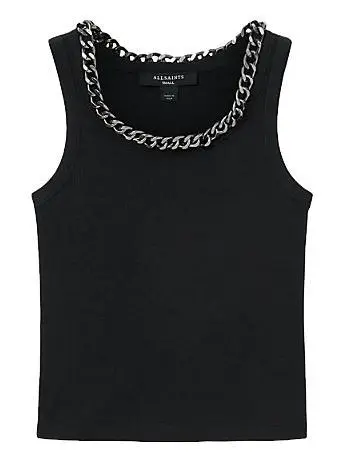 ALLSAINTS Lucy Chain-trim Cotton-blend Vest Top - Black