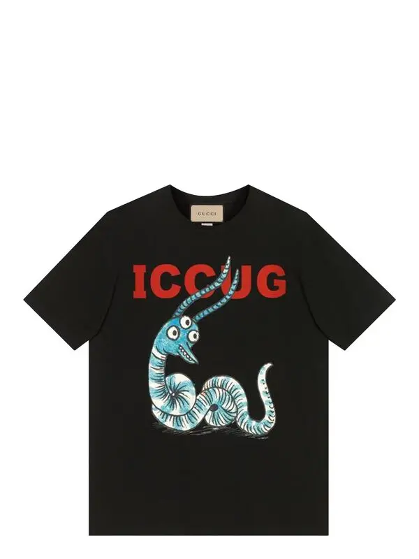 Gucci Iccug Animal Print T-shirt - Black
