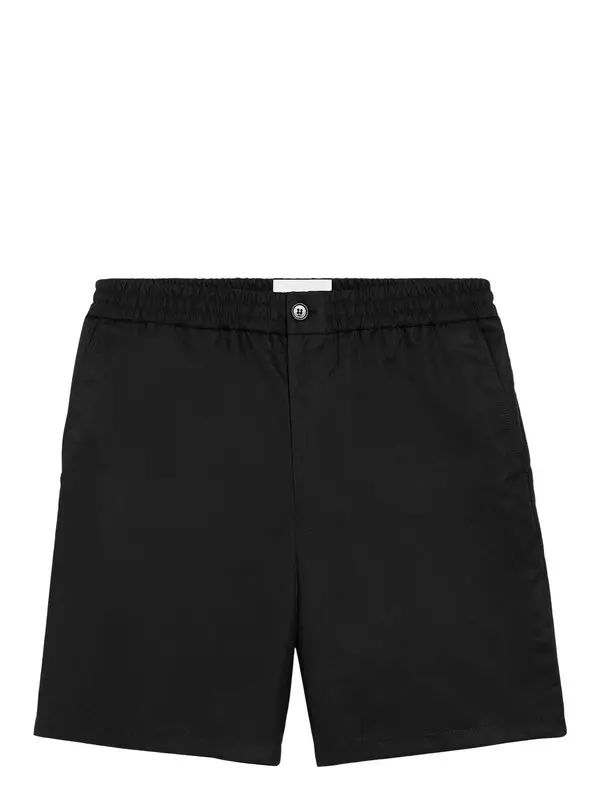 Ami Elasticated Waist Shorts With De Coeur Stud - Black