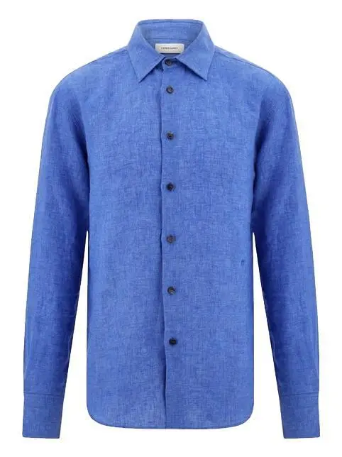 FERRAGAMO Linen Shirt - Blue