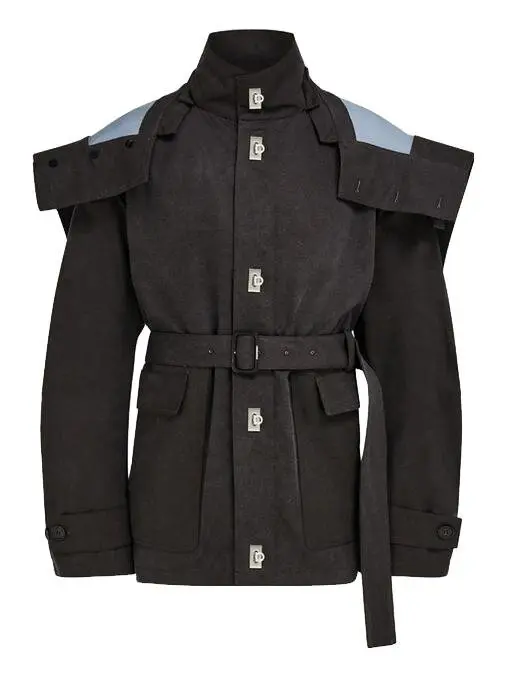 FERRAGAMO Cropped Parka With Hood - Metallic