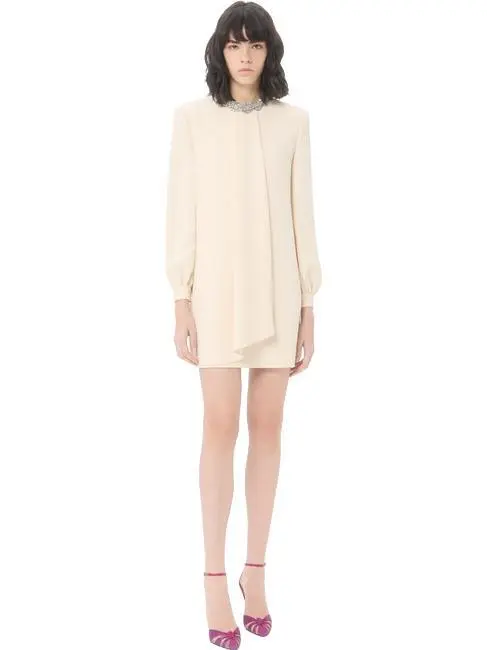 Valentino Garavani Cady Couture Embroidered Dress - Coral