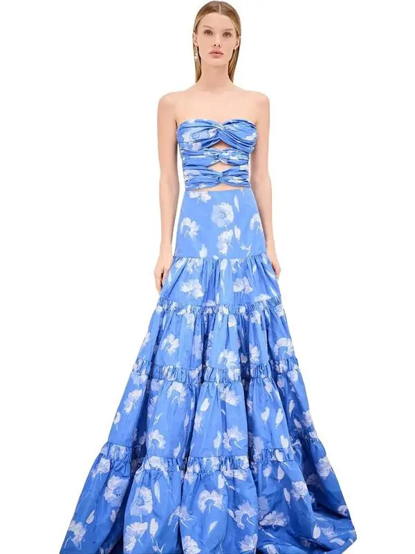 Alexis Lucente Strapless Gown - Blue / Multicolor