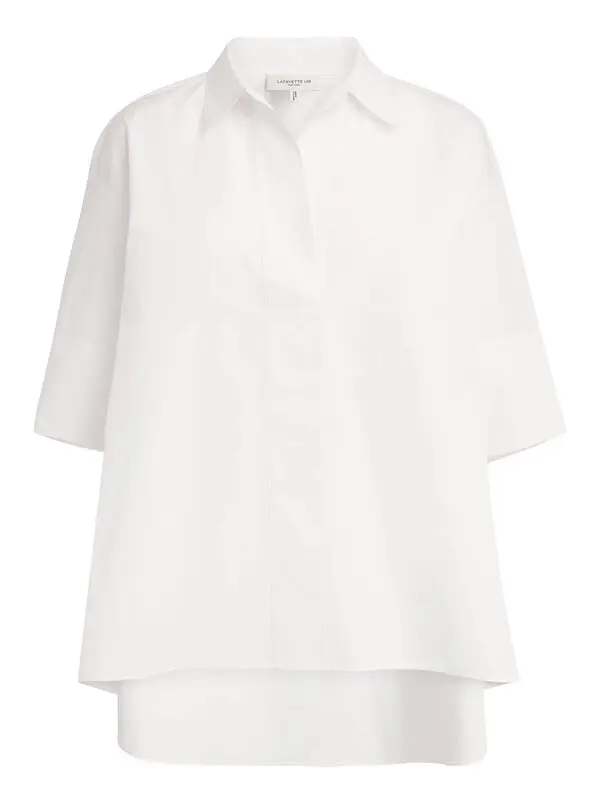 Lafayette 148 New York Organic Cotton Swing Shirt - White