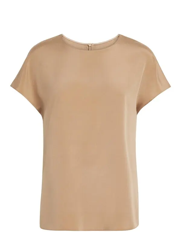 Lafayette 148 New York Silk-blend Satin T-shirt - Green