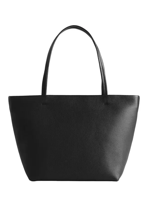 Quince Italian Leather Soft Shopper Tote - Black