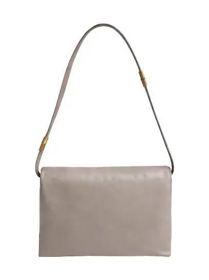 Marni Prisma Large Leather Shoulder Bag - Cork Beige