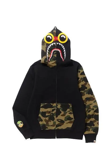 A BATHING APE X Hebru Brantley Flyboy Shark Full Zip Hoodie - Black