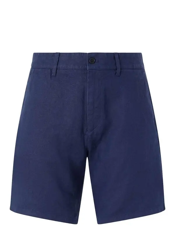 Nn07 Straight-leg Linen Shorts - Navy