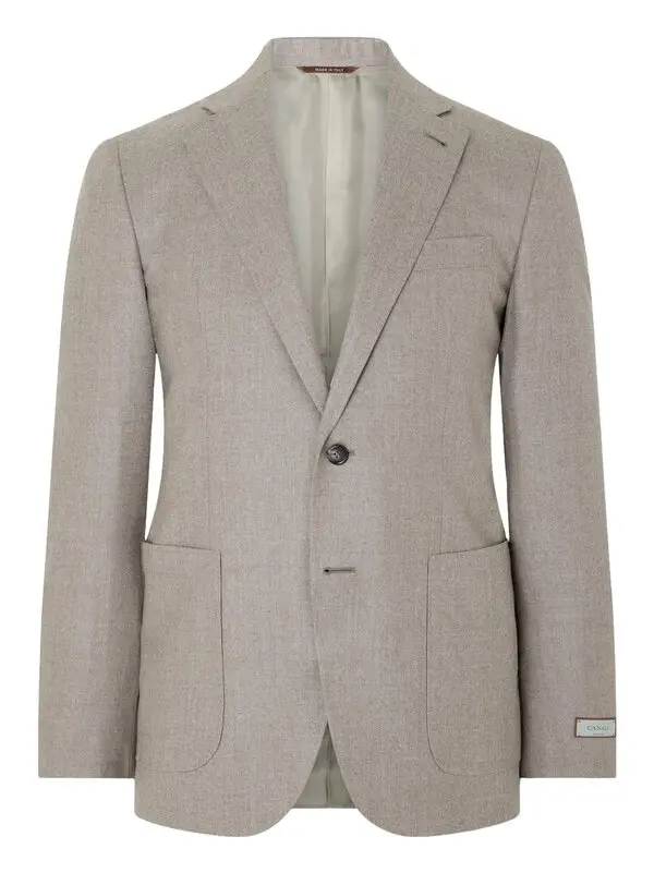 Canali Kei Wool Suit Jacket - Neutrals