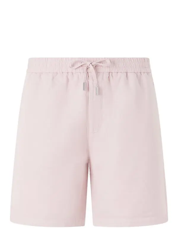 Mr P. Straight-leg Cotton And Linen-blend Twill Drawstring Shorts - Pink