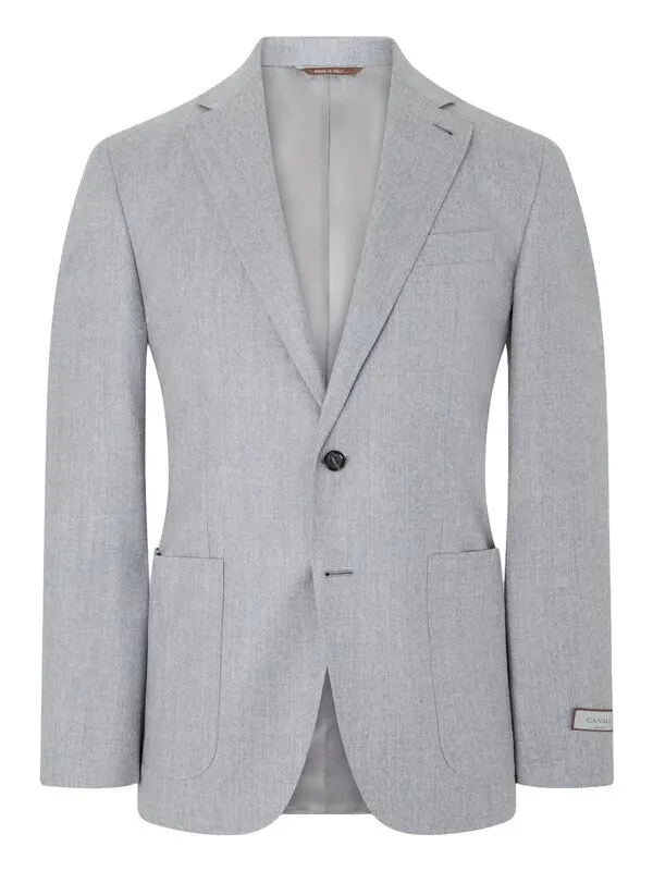 Canali Kei Wool Suit Jacket - Gray