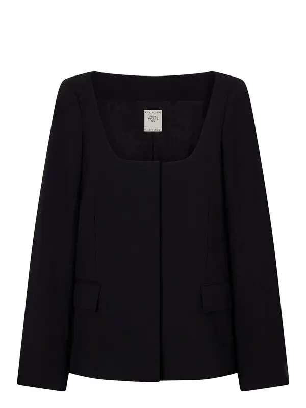 Calvin Klein Collection Camille Wool-twill Jacket - Black