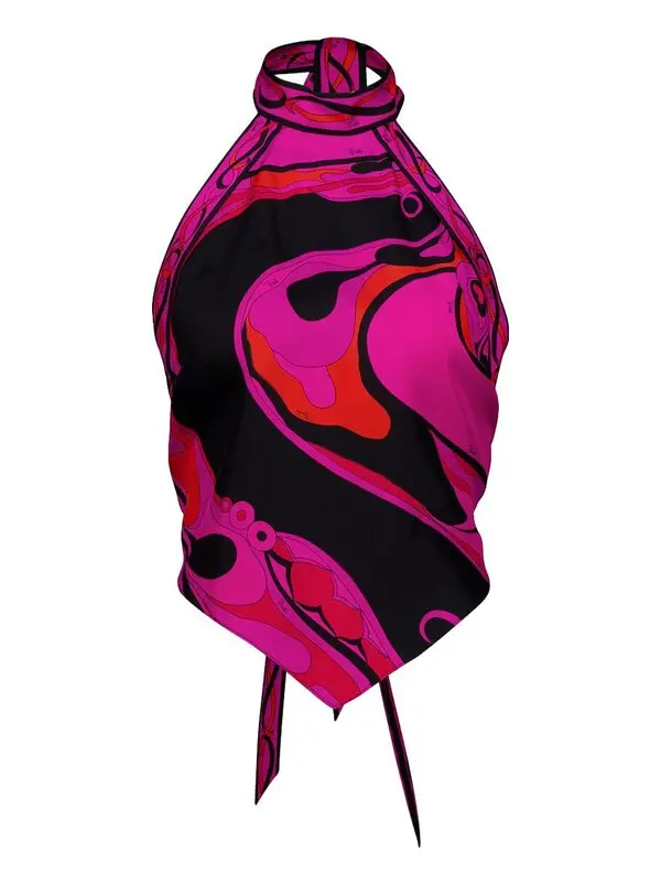Emilio Pucci Silk Halter Top - Pink