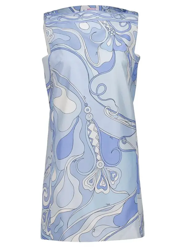 Emilio Pucci Pale Orchidee Silk Mini Dress - Blue