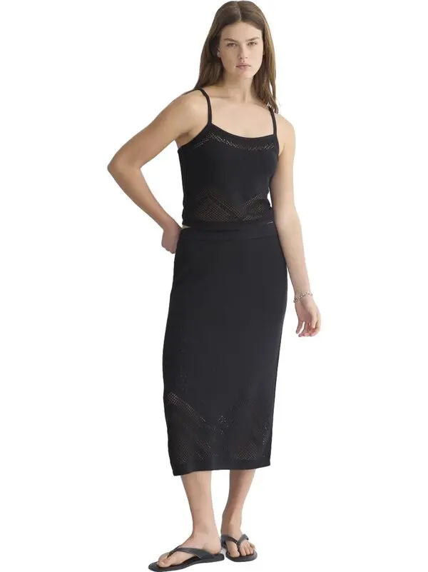 Everlane Lace-knit Maxi Skirt - Black