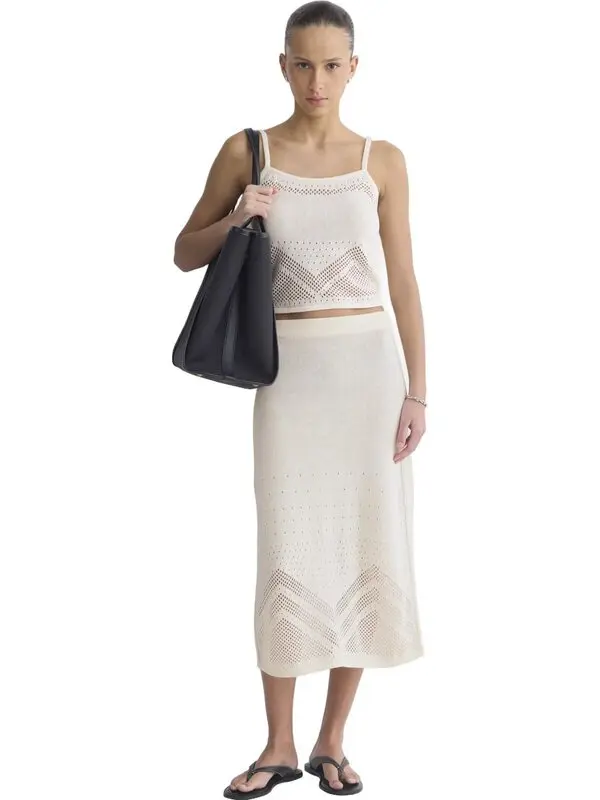 Everlane Lace-knit Maxi Skirt - Bone