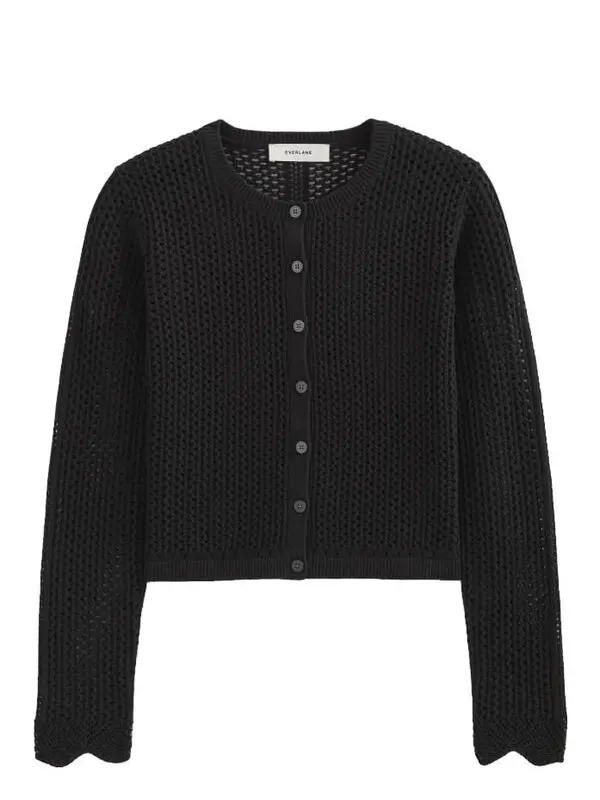Everlane Lace-knit Cardigan - Black