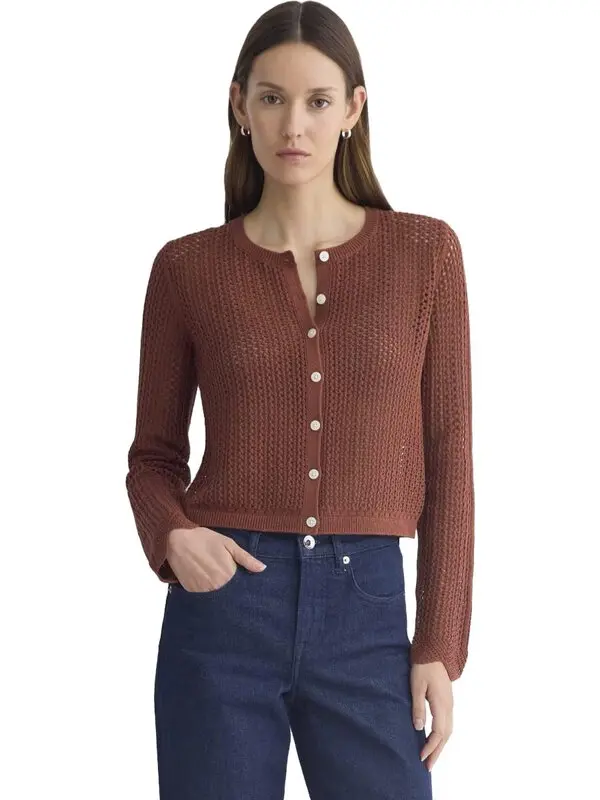 Everlane Lace-knit Cardigan - Henna Red
