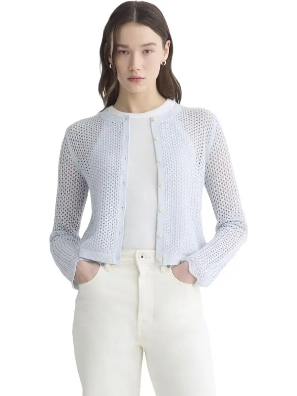 Everlane Lace-knit Cardigan - Skywriting