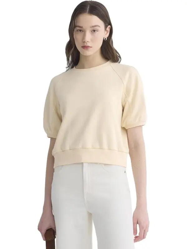 Everlane Lightweight Terry Blouson Crewneck - Parchment
