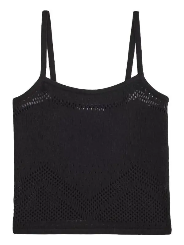 Everlane Lace-knit Cami Top - Black