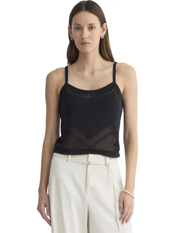 Everlane Lace-knit Cami Top - Black