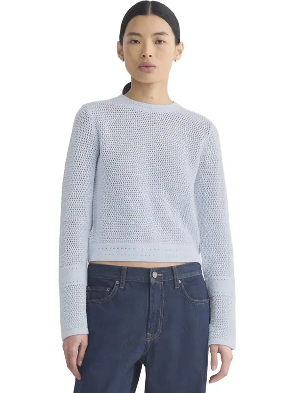 Everlane Open Knit Crew Neck Sweater - Skywriting